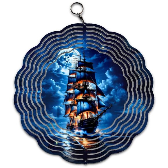 Design | Beautiful Pirate Ship Ocean Design Wind Spinner | Poshmark